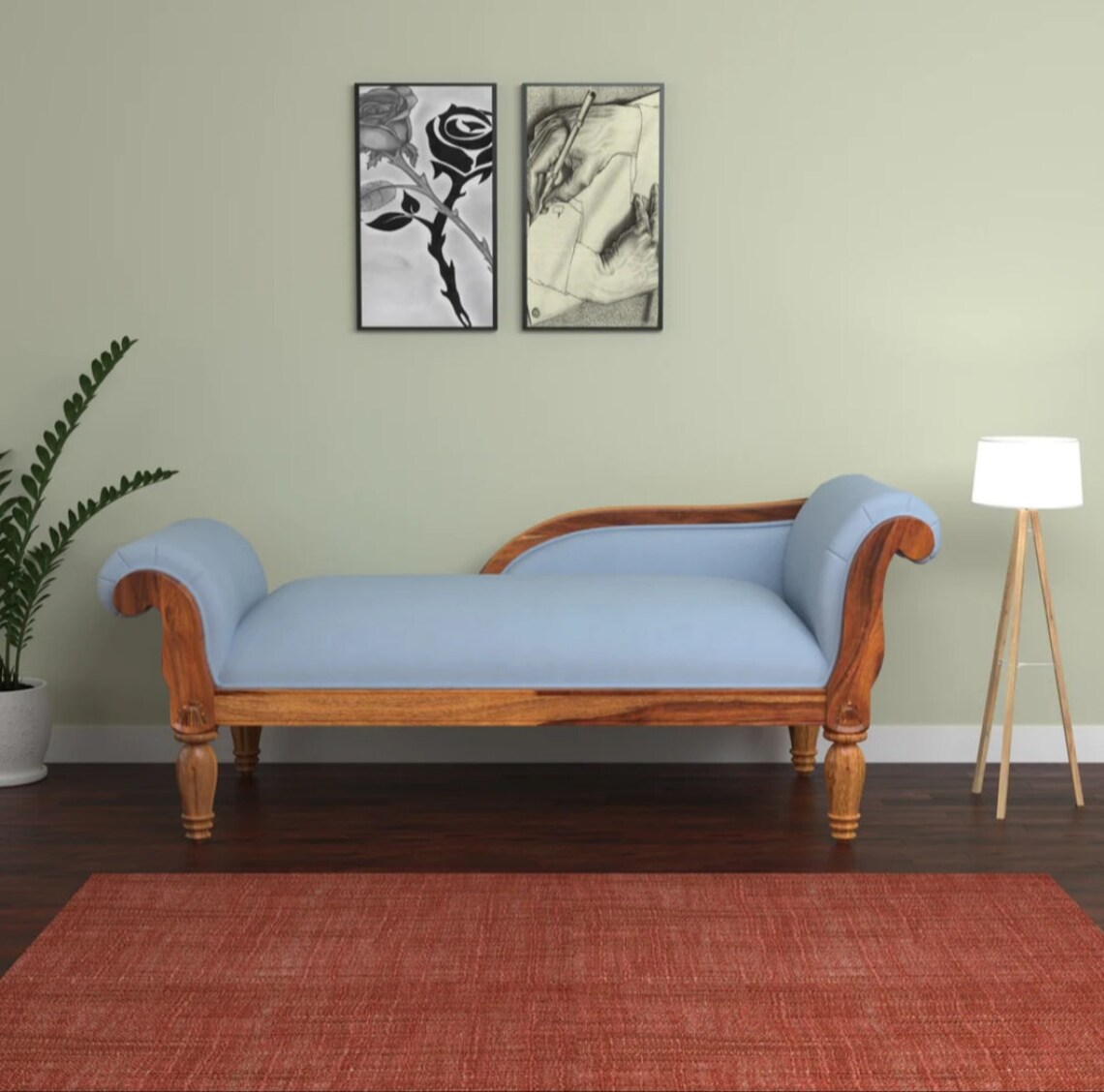 French Louis XVI Style Pune Settee Sofa/ Victorian Style Chaise Lounge ...