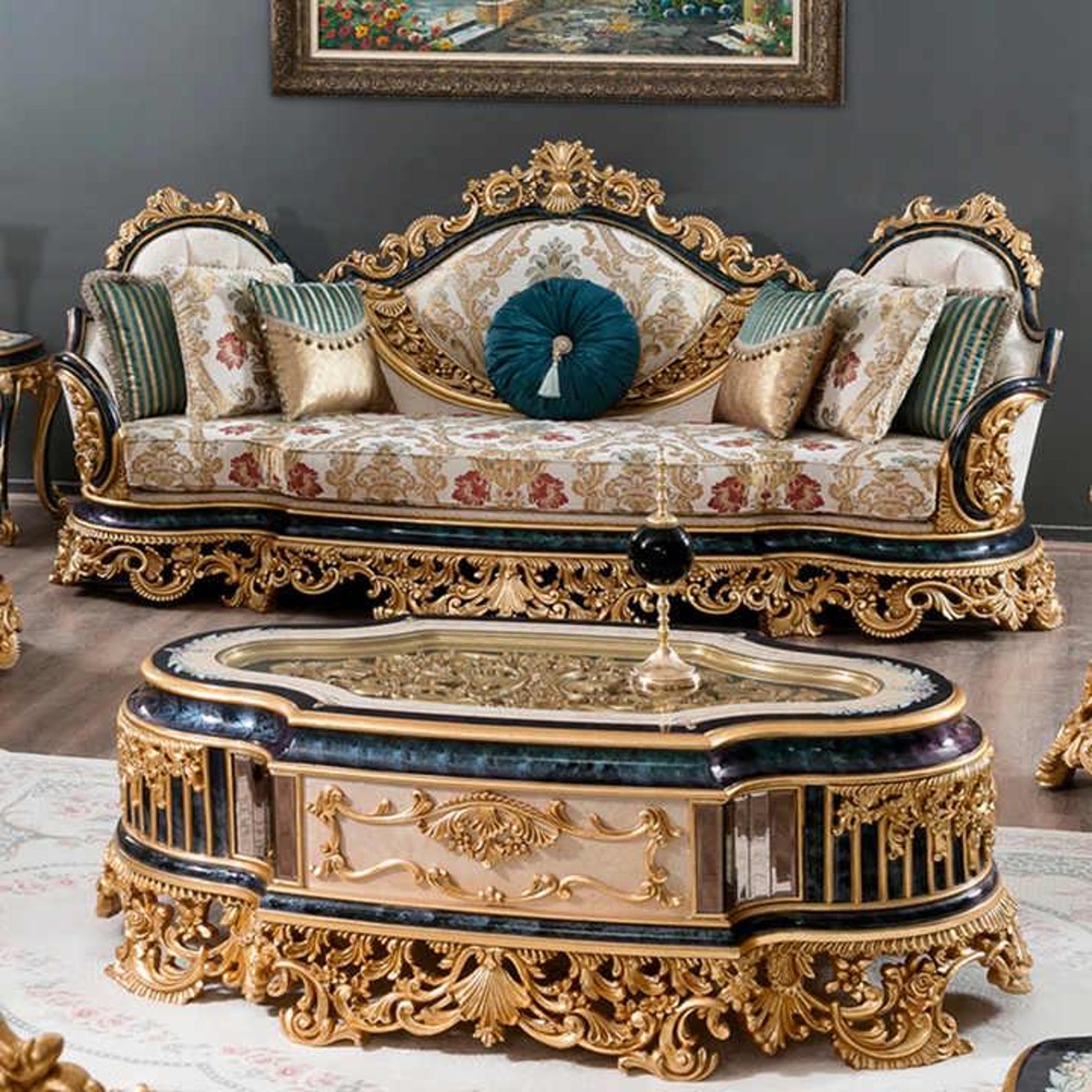 Exquisite King Louis XVI Luxury Royal Sofa Set Antique French Style ...