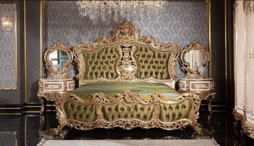 Customize Hand Painted French Rococo Gold Gilded Style Bed Room Set ...