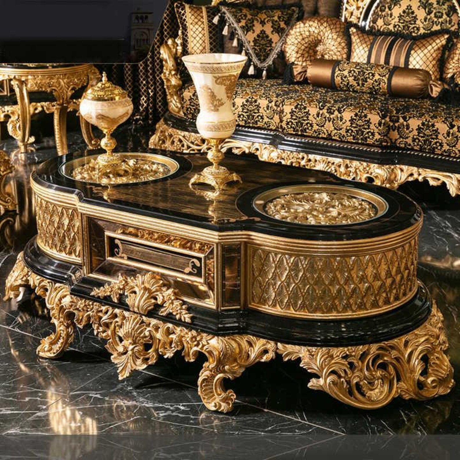 French Rococo Sofa Set: Teal Mohair, Carved Teak, Antique Style - Etsy