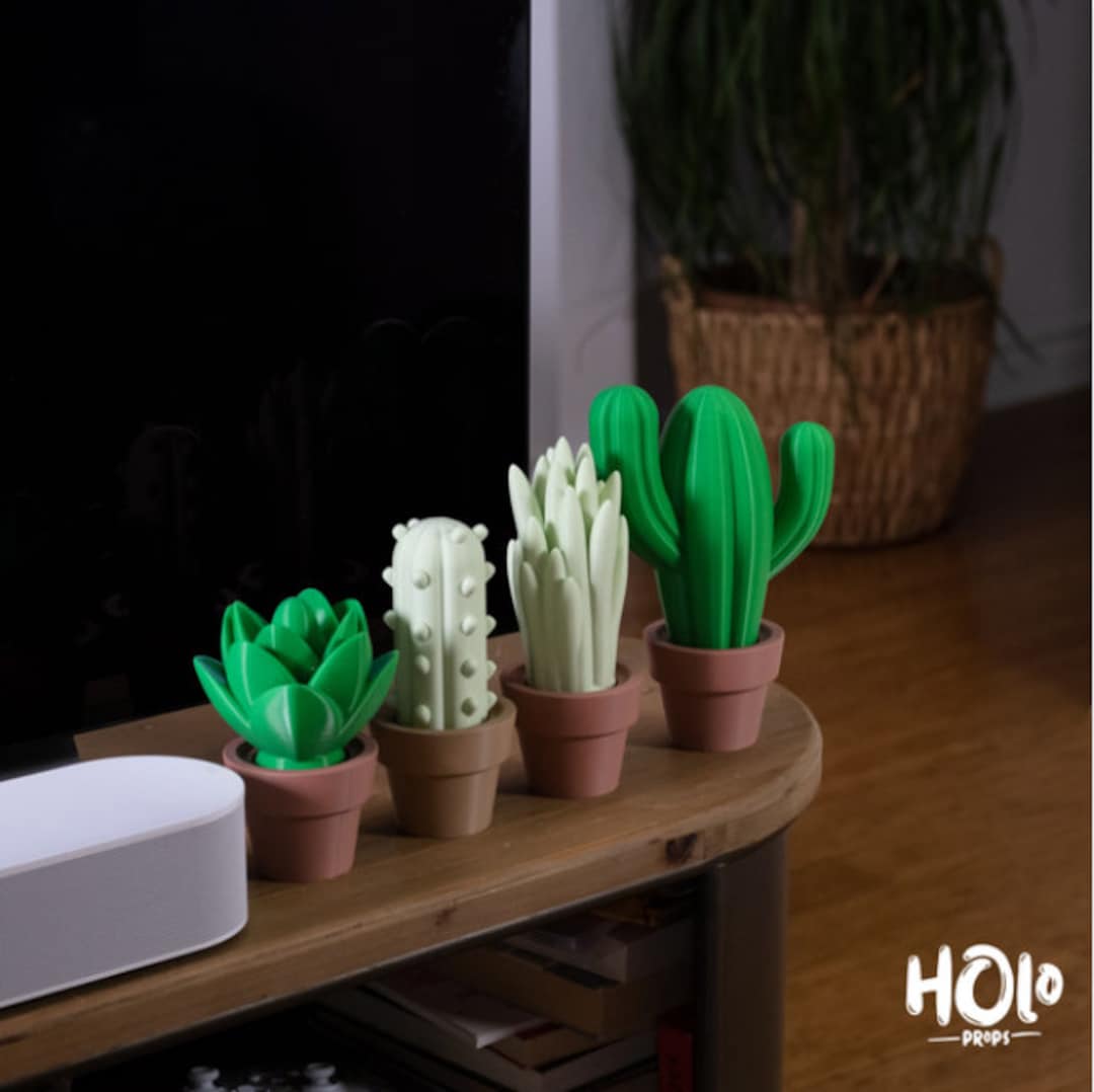 3D Printed Cactus Plants by Holoprops - Etsy