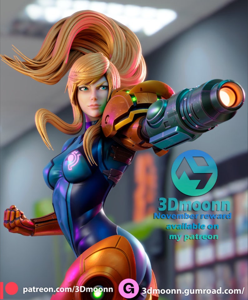 Samus Metroid 3D Printed Figure/statue by 3DMOON - Etsy