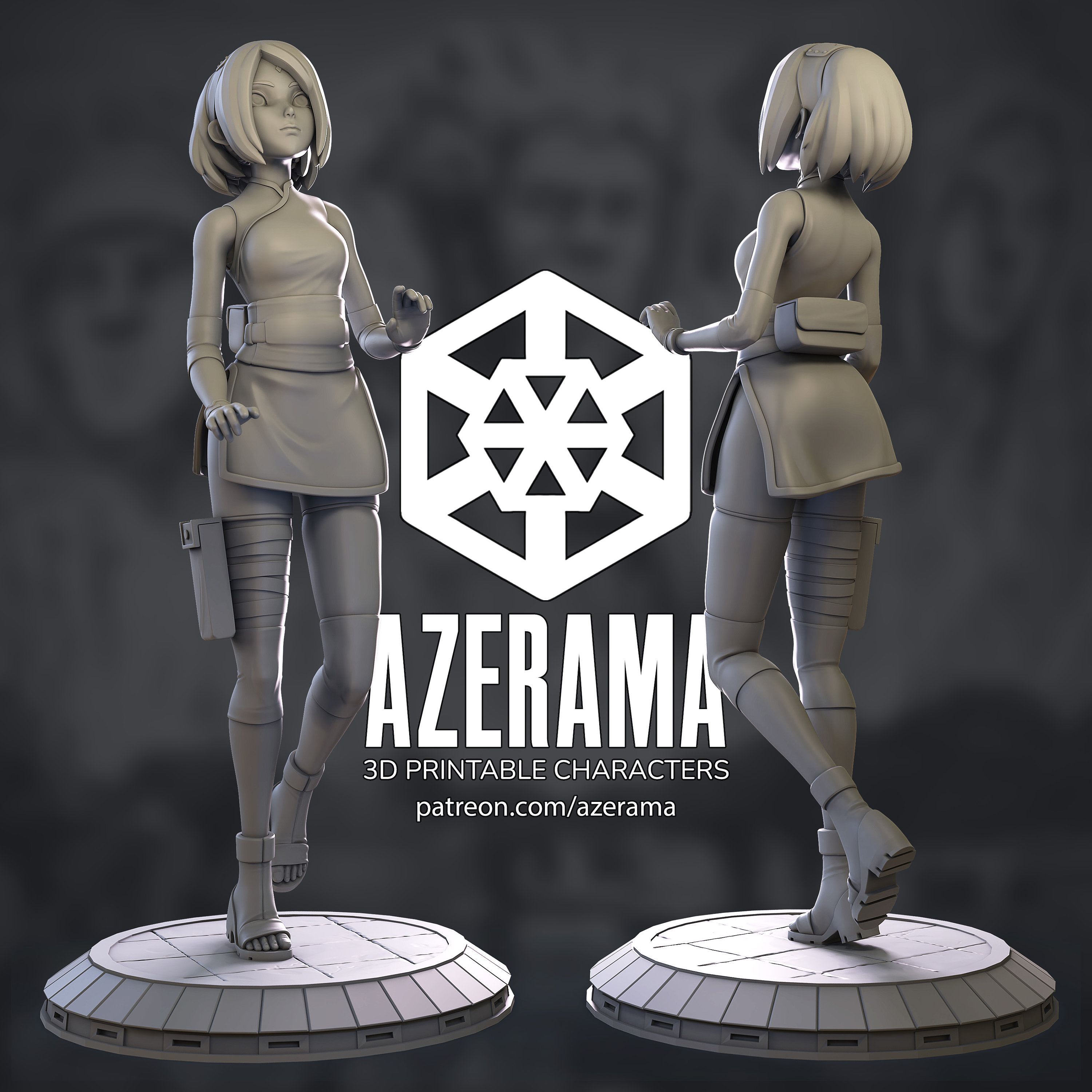 Sakura 3D Printed Figurine by Azerama - Etsy
