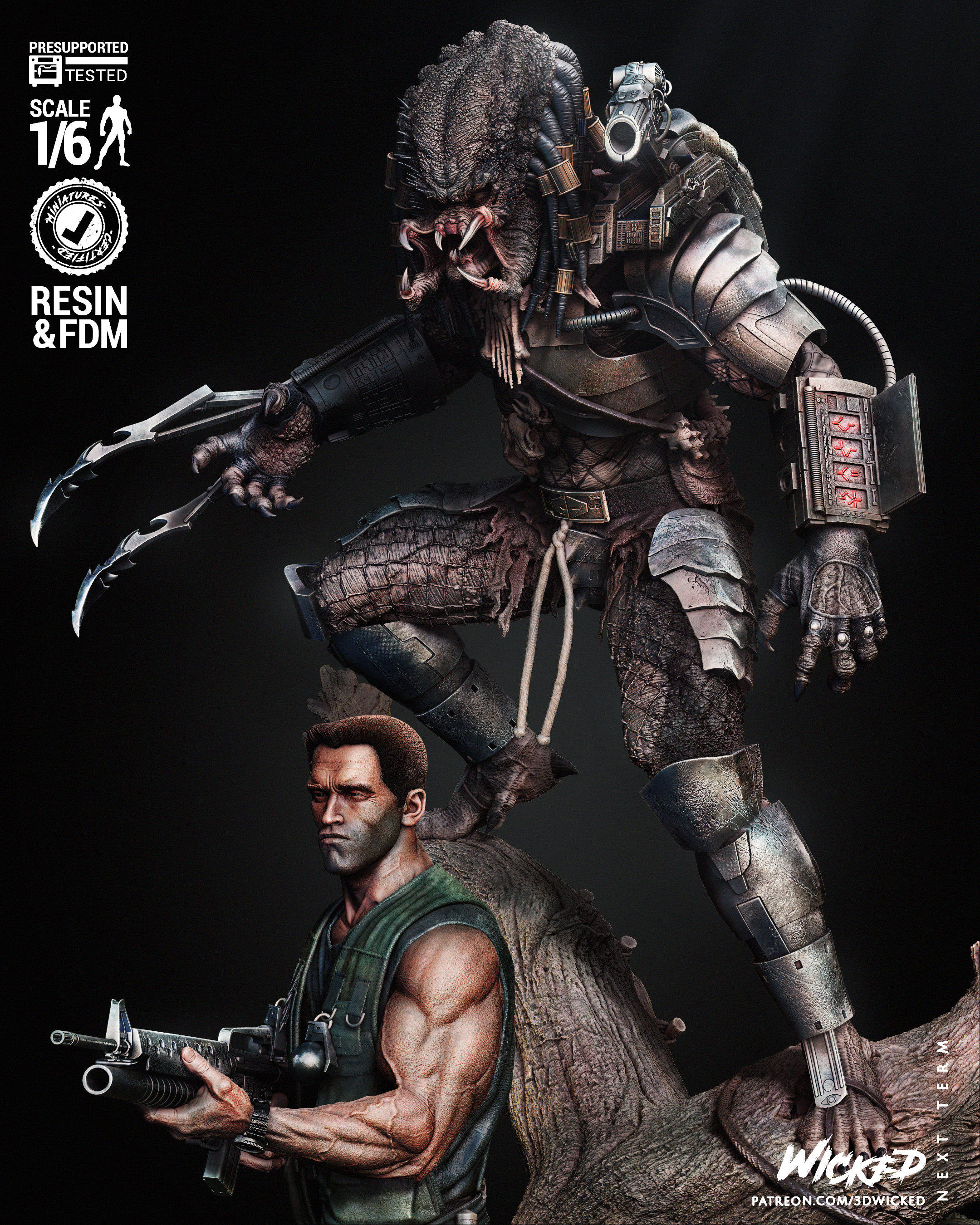 Buy Predator Fan Made 3D Printed Statue/figurine by Wicked3d Online in ...