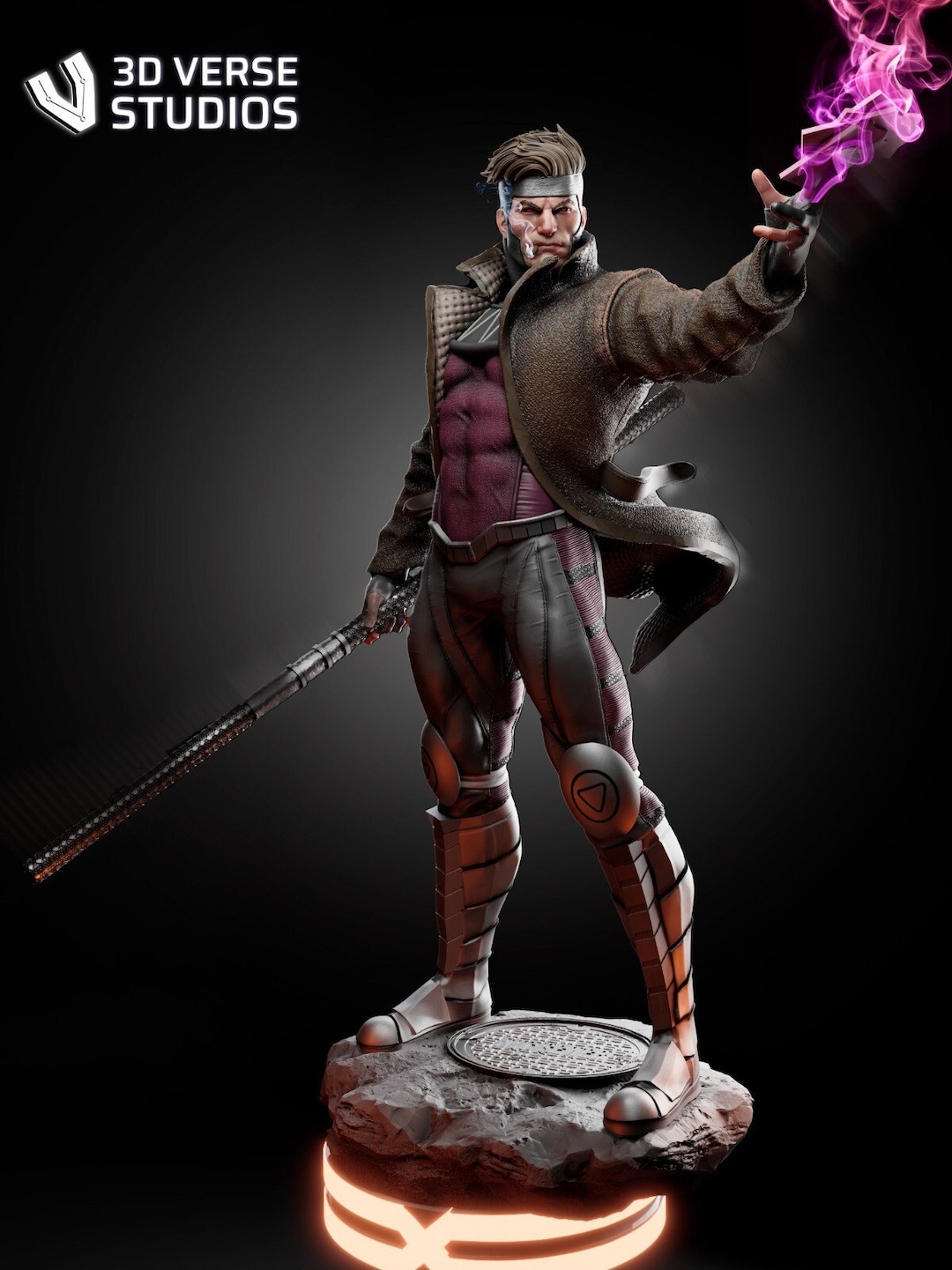 Gambit Fan Made 3D Printed Statue/figurine by CA3D - Etsy