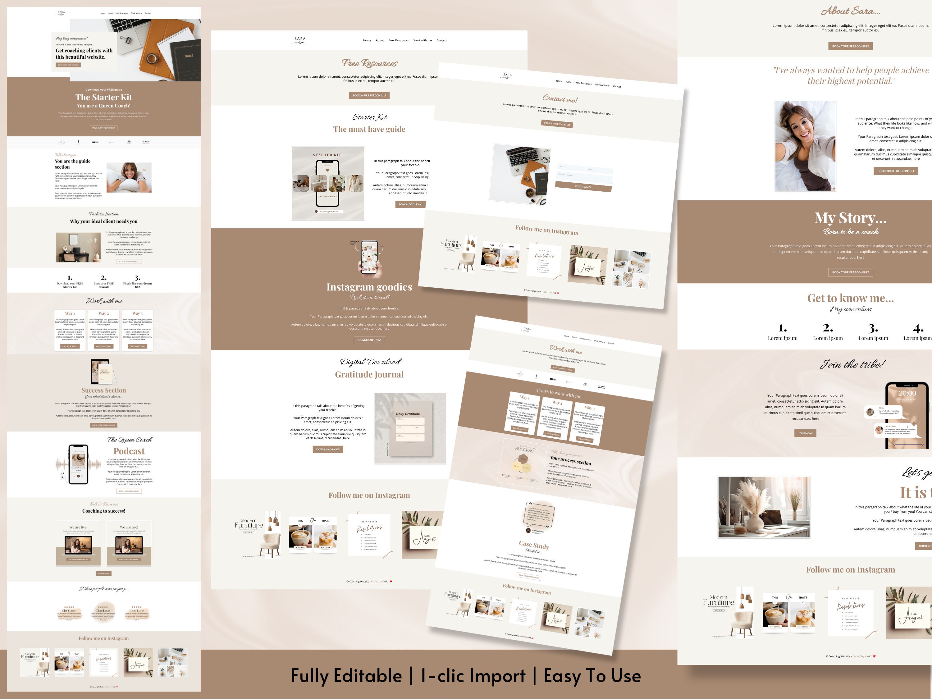 Gohighlevel Website Template - Neutral Beige - for Coaches, Business ...