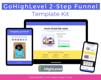 Gohighlevel Funnel Template Kit With a Landing Page & Thank You Page Feminine Funnel Template Go ...