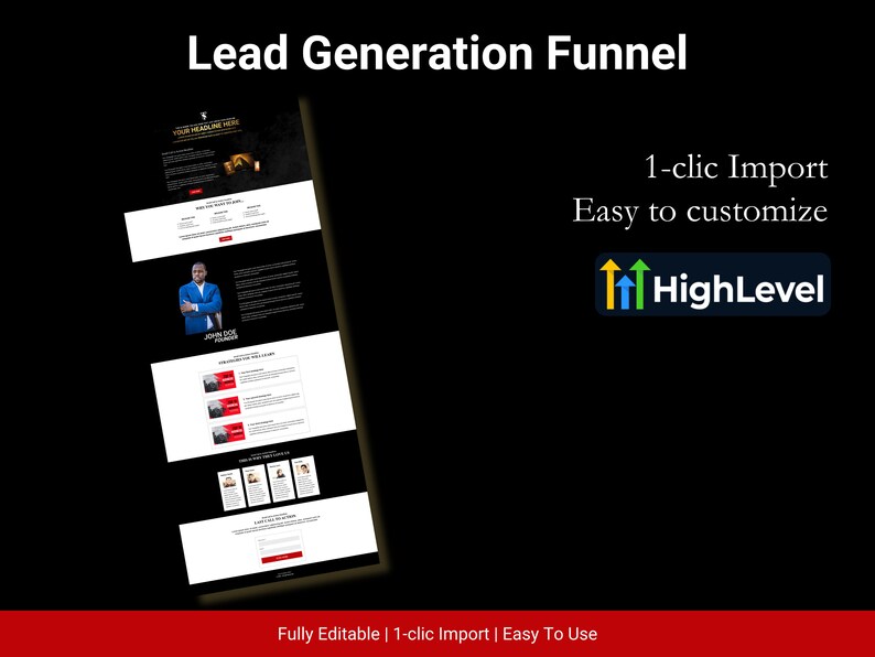 Gohighlevel 2-step Lead Generation Funnel Template - Empire - Landing ...