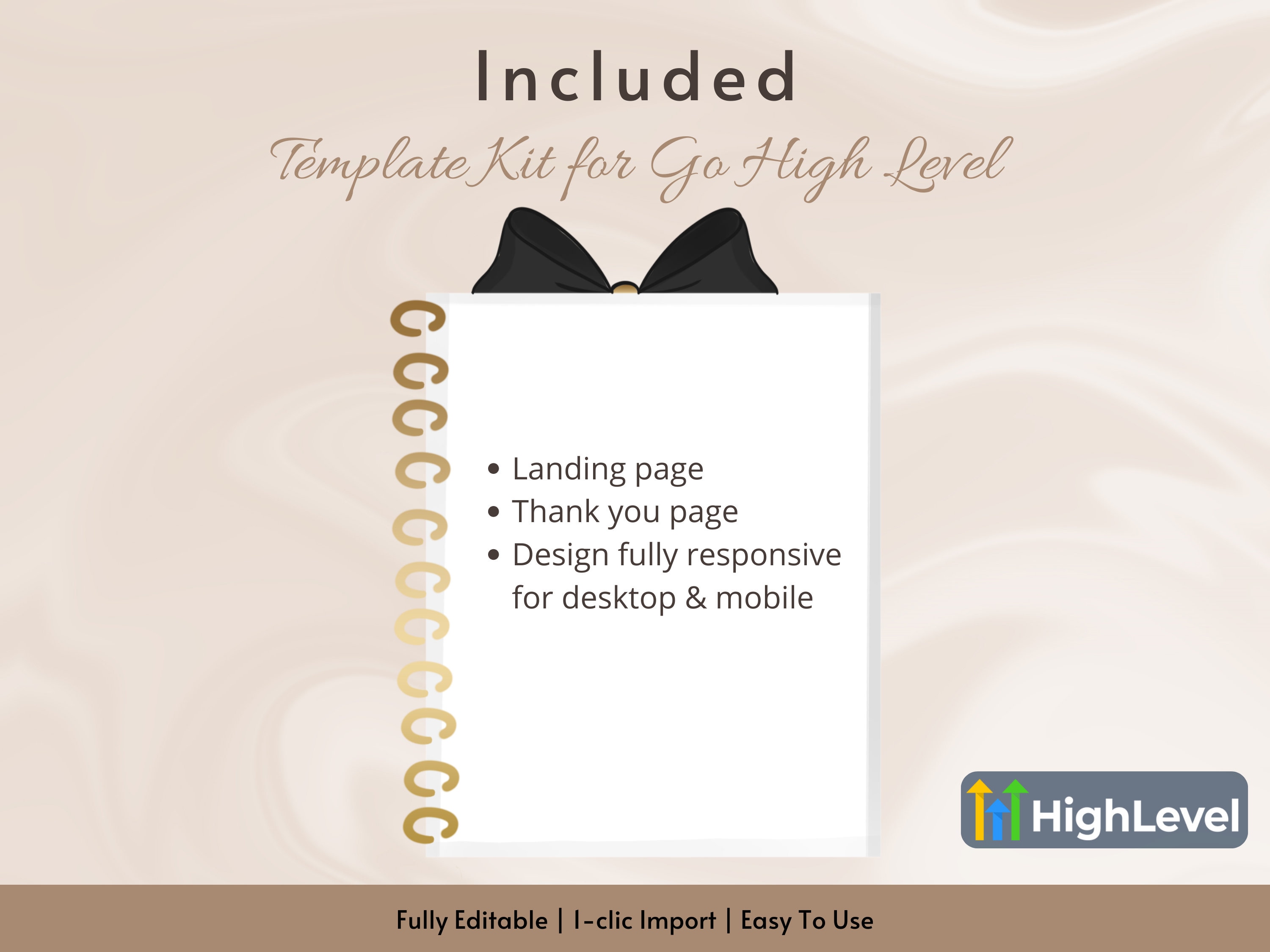 Gohighlevel 2-step Funnel Template - Feminine Beige Colors - Landing ...