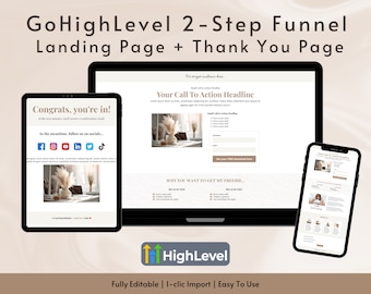 Gohighlevel Funnel Template Kit With a Landing Page & Thank You Page ...
