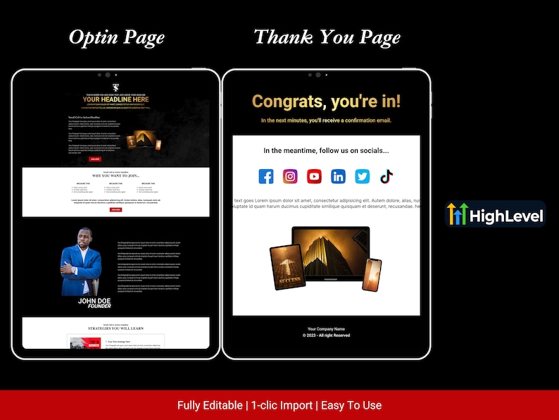 Gohighlevel 2-step Lead Generation Funnel Template - Empire - Landing ...