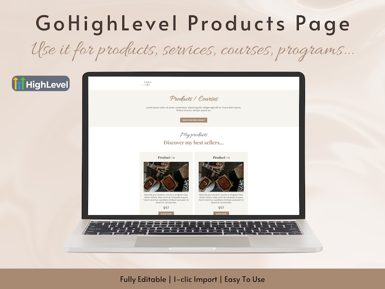 Gohighlevel Products Page Template - Can Be Used for Online Courses ...