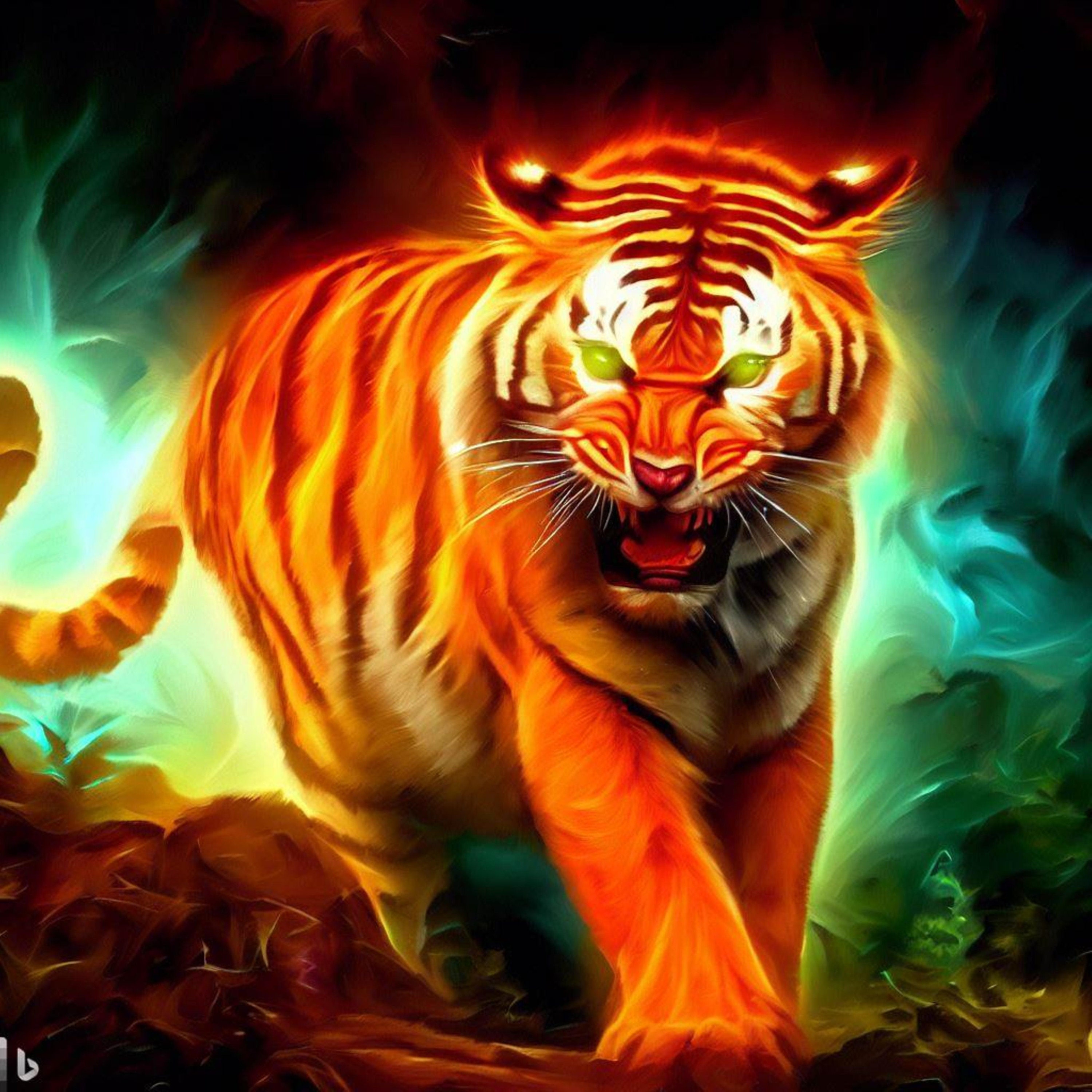 Shiny Tiger Matte Glossy Poster Glow Apex Predator Wildcats - Etsy
