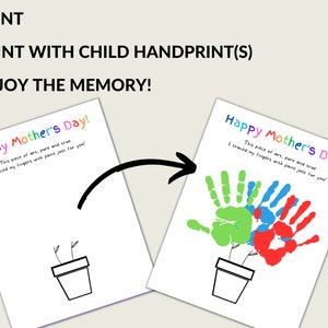 Mothers Day Handprint Art, Printable PDF, Mother's Day Handprint Craft ...