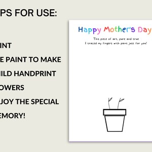 Mothers Day Handprint Art, Printable PDF, Mother's Day Handprint Craft ...