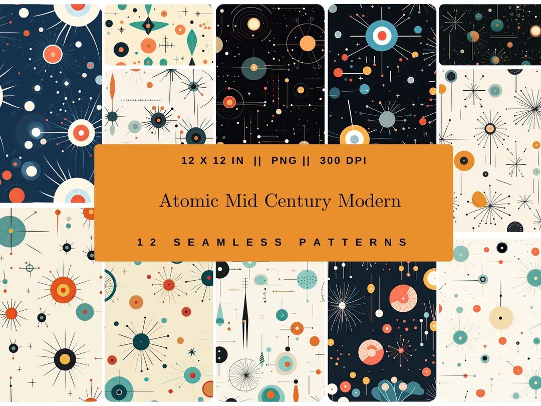 Mid Century Modern Atomic Seamless Pattern, Seamless Atomic Pattern ...