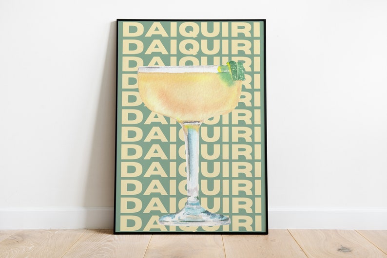 Daiquiri Cocktail Print | Retro | Art Deco Print | Digital Download - Etsy