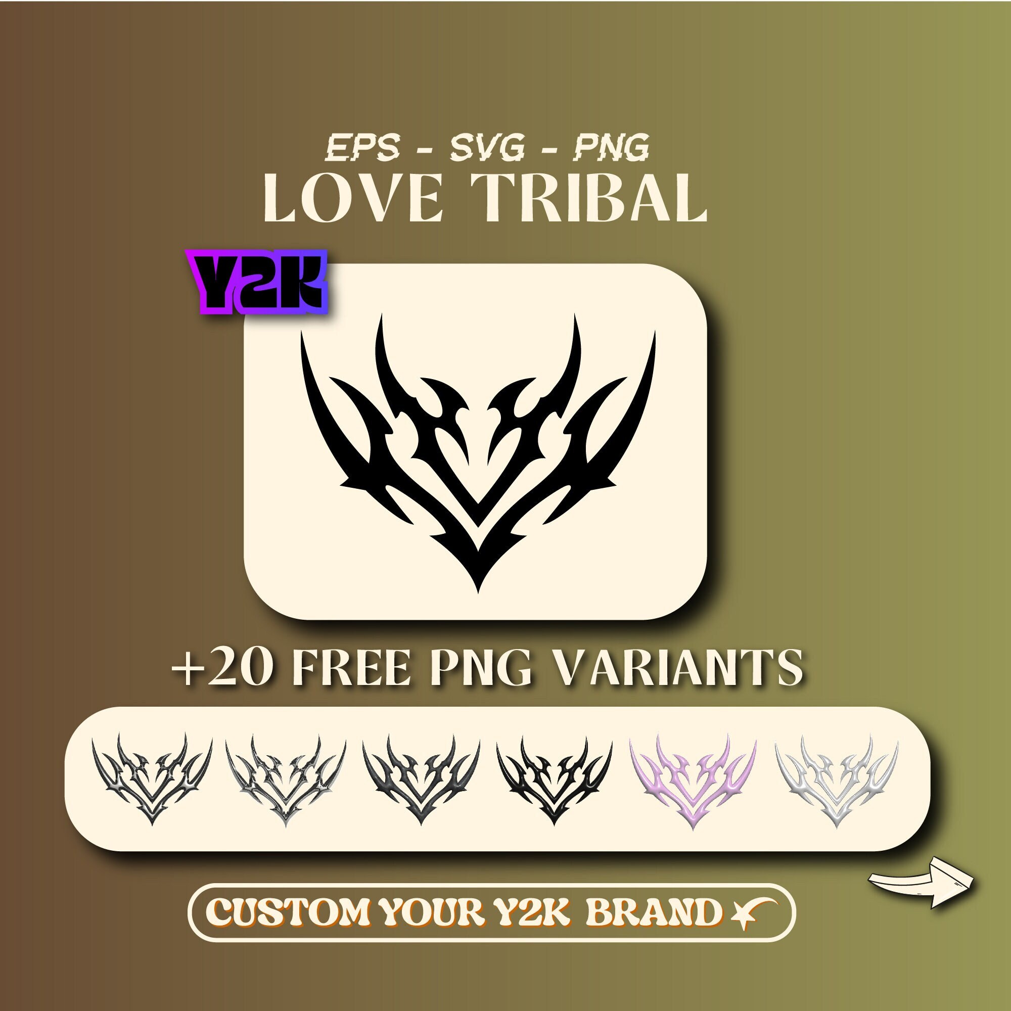Y2K Tribal 2000s SVG PNG EPS Aesthetic Brandclothing Design for ...