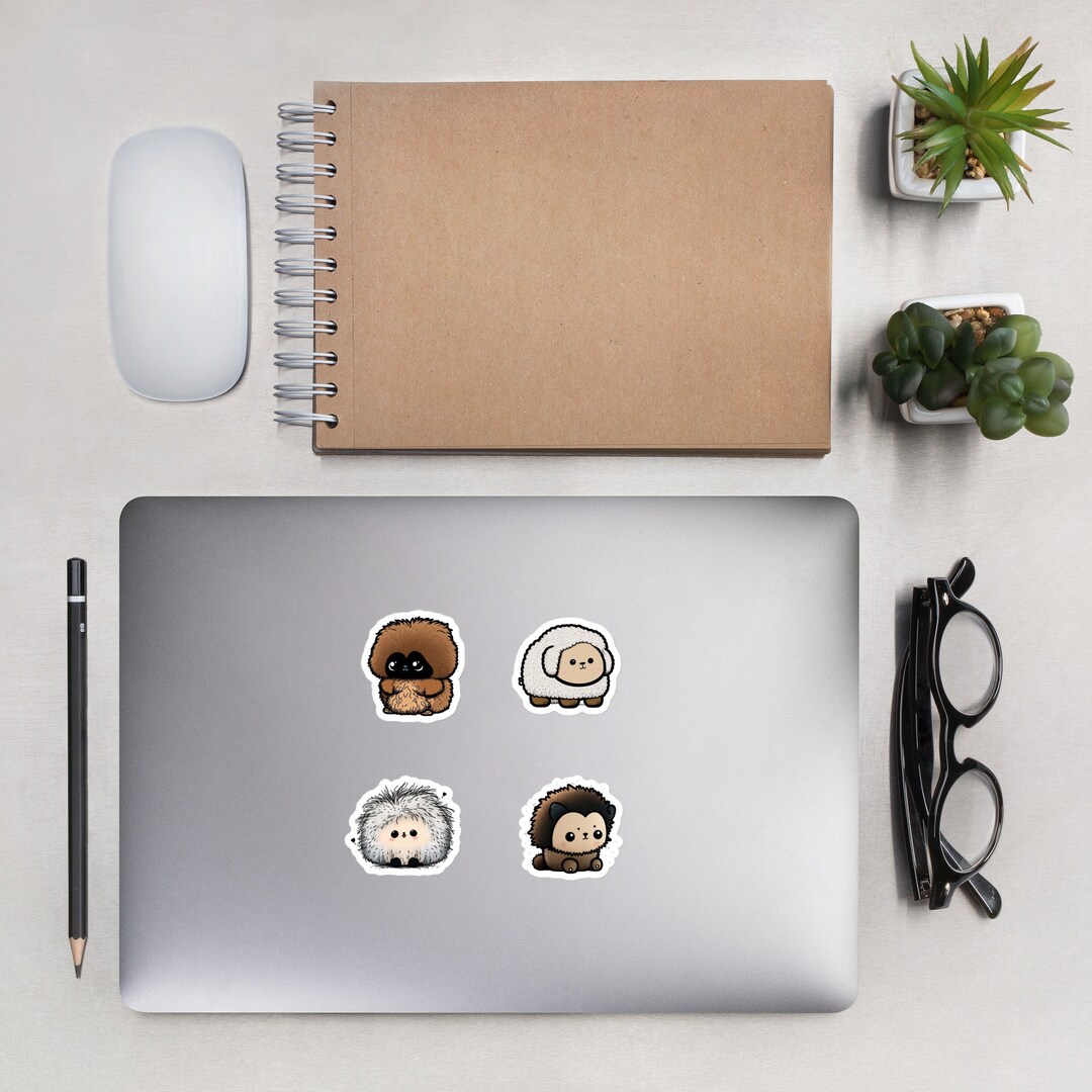 4 Cute and Fluffy Animal Sticker Pack - Etsy