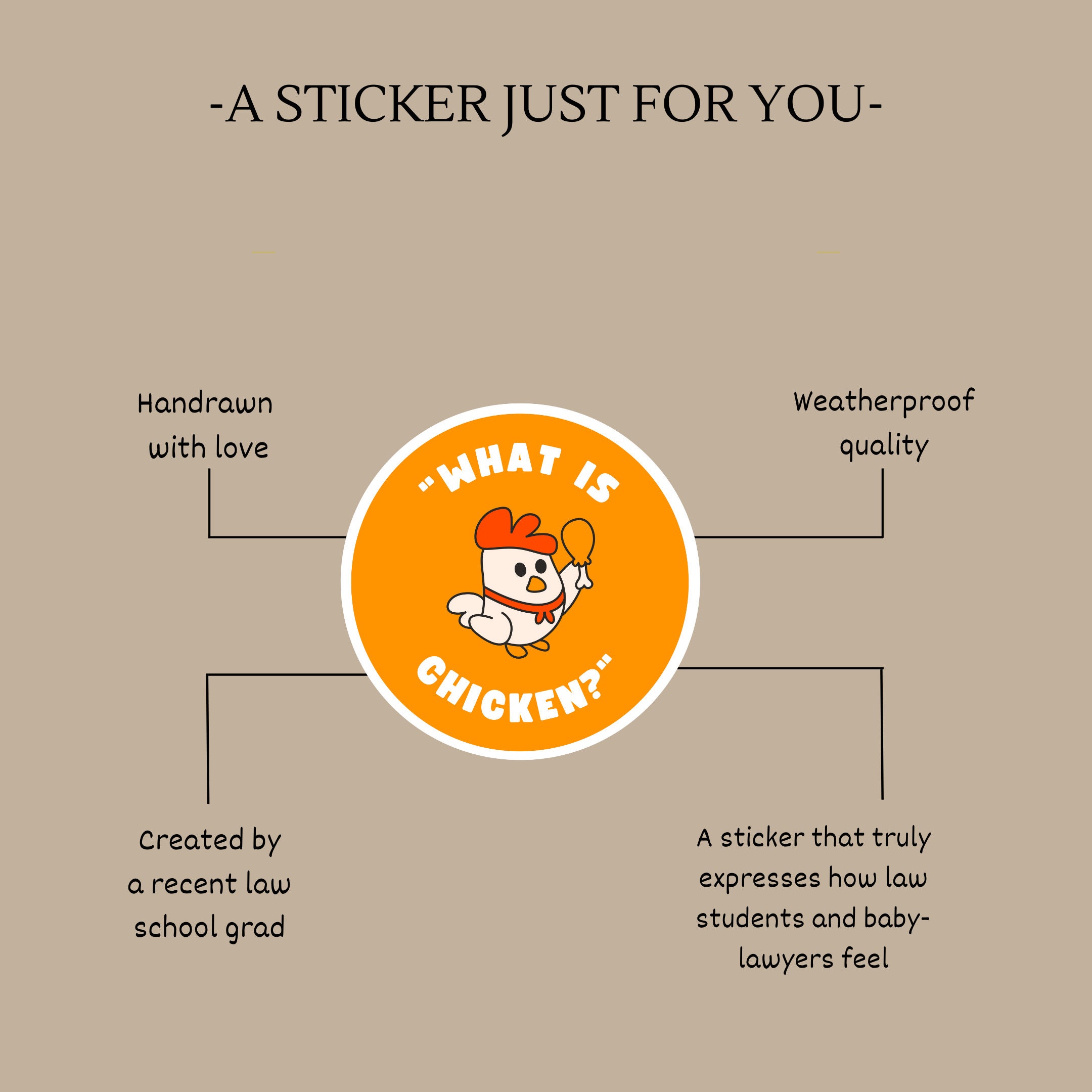 What is Chicken Legal Quote Attorney Life Sticker, Funny Sticker for ...