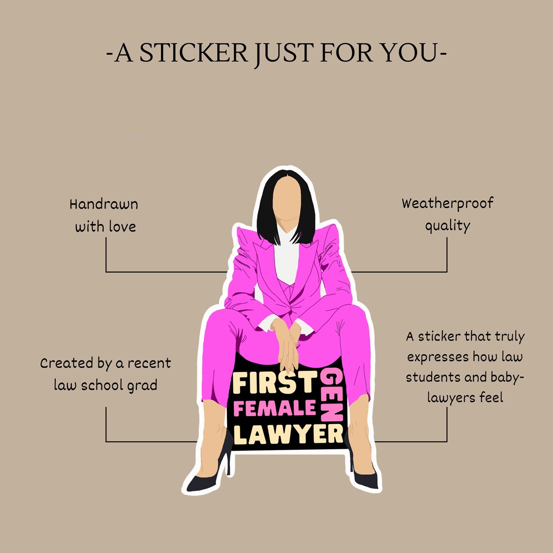 First Generation Female Lawyer Sticker Best Law School - Etsy
