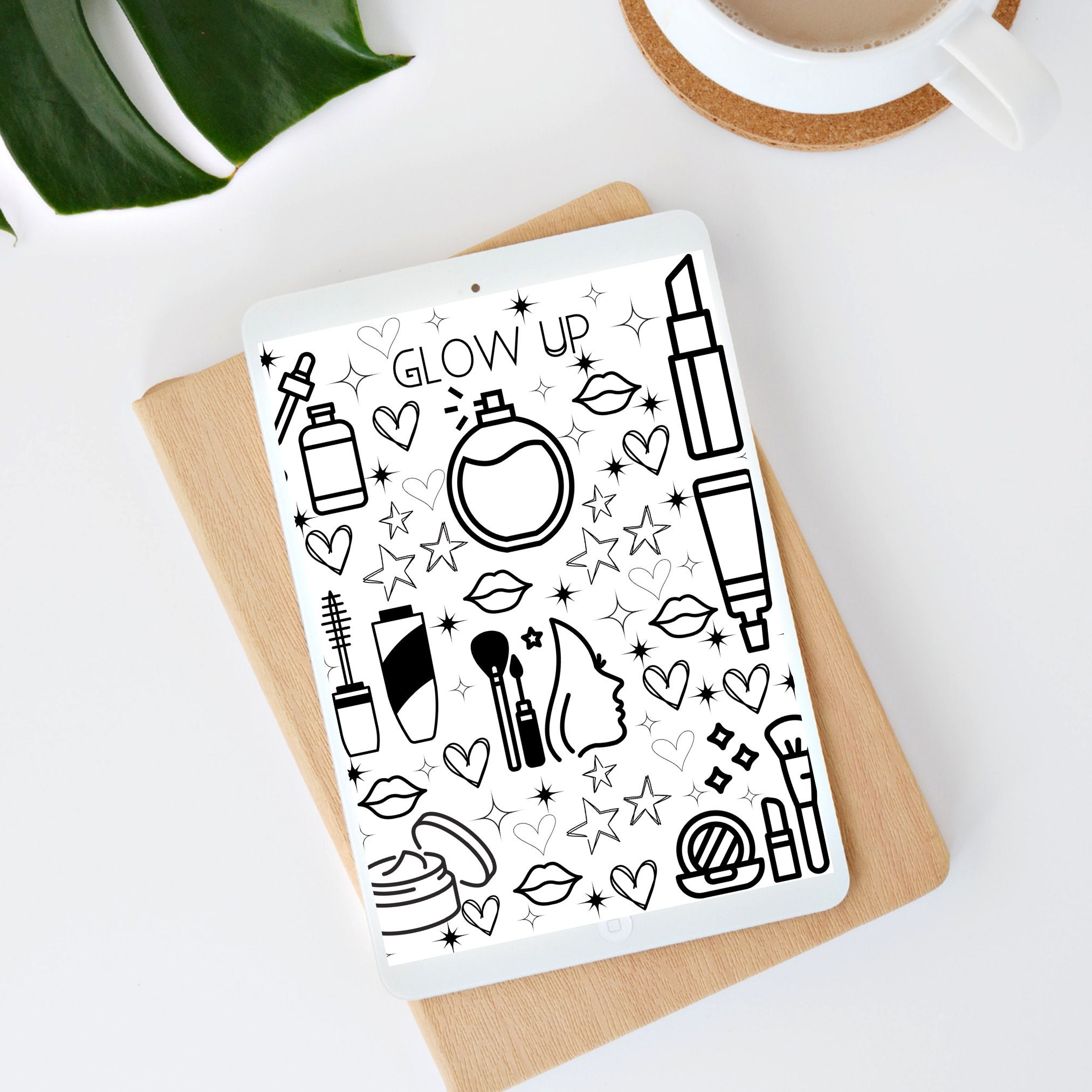 Makeup Coloring Sheet, Cosmetic Coloring Page, Beauty, Coloring Page ...