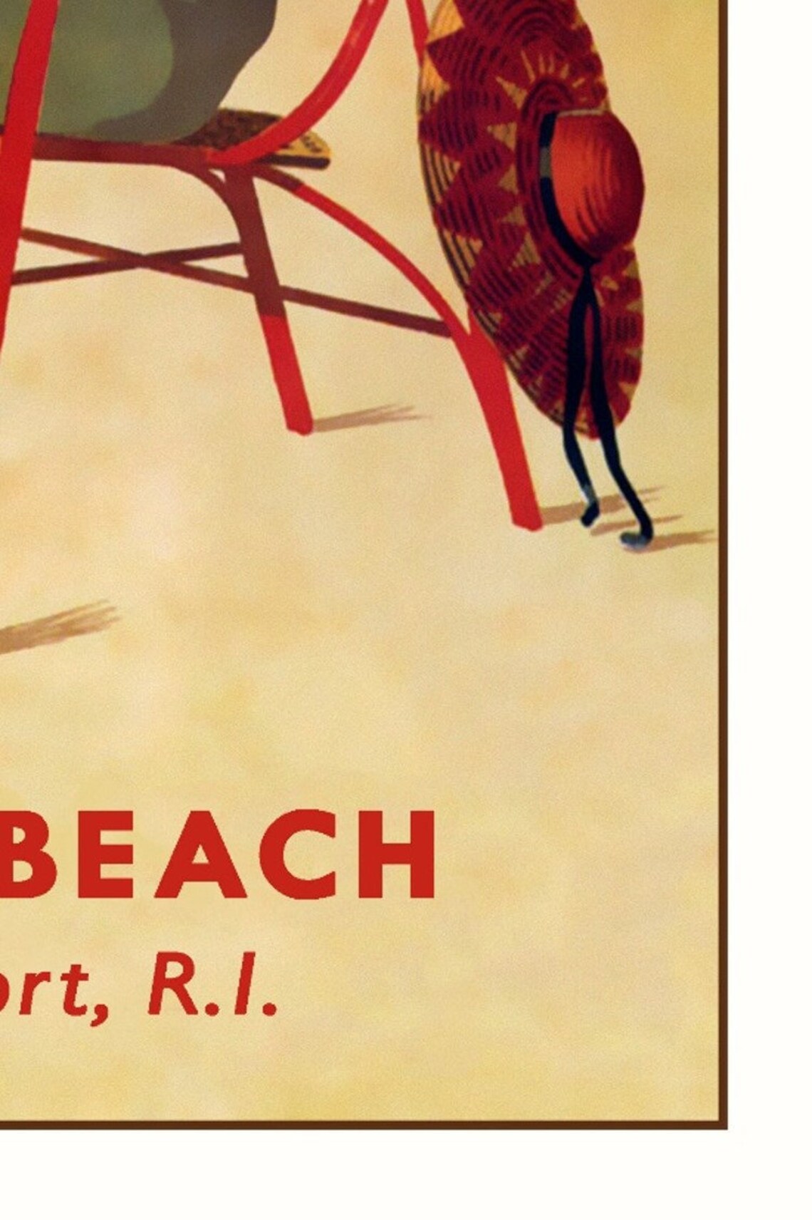 First Beach Newport Rhode Island Vintage Tourism Poster Reproduced on ...