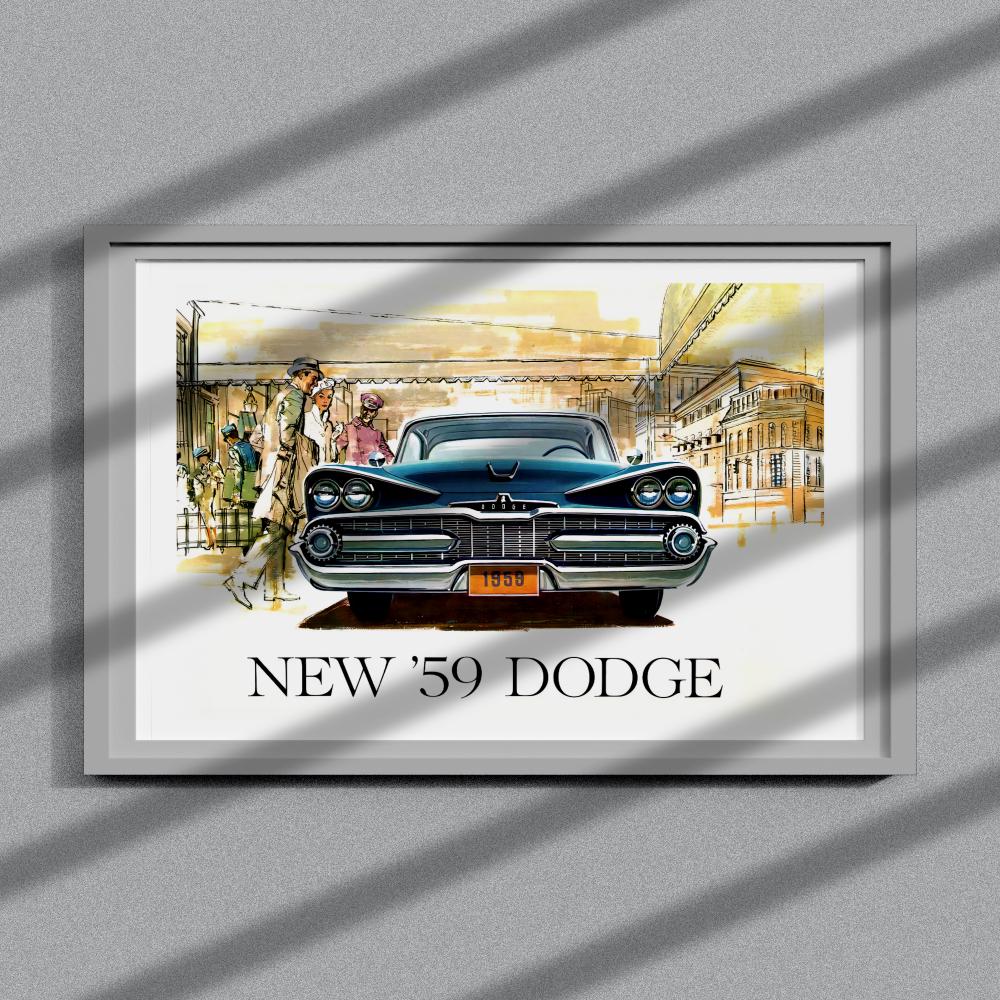 Vintage 1959 Dodge Custom Royal Lancer Poster Print, Classic Car Ad ...