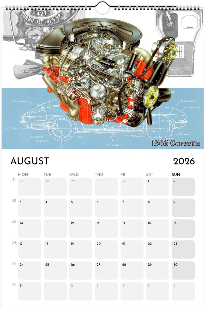 2026 Classic Chevrolet Wall Calendar, (A3 Version for BUYERS OUTSIDE of ...