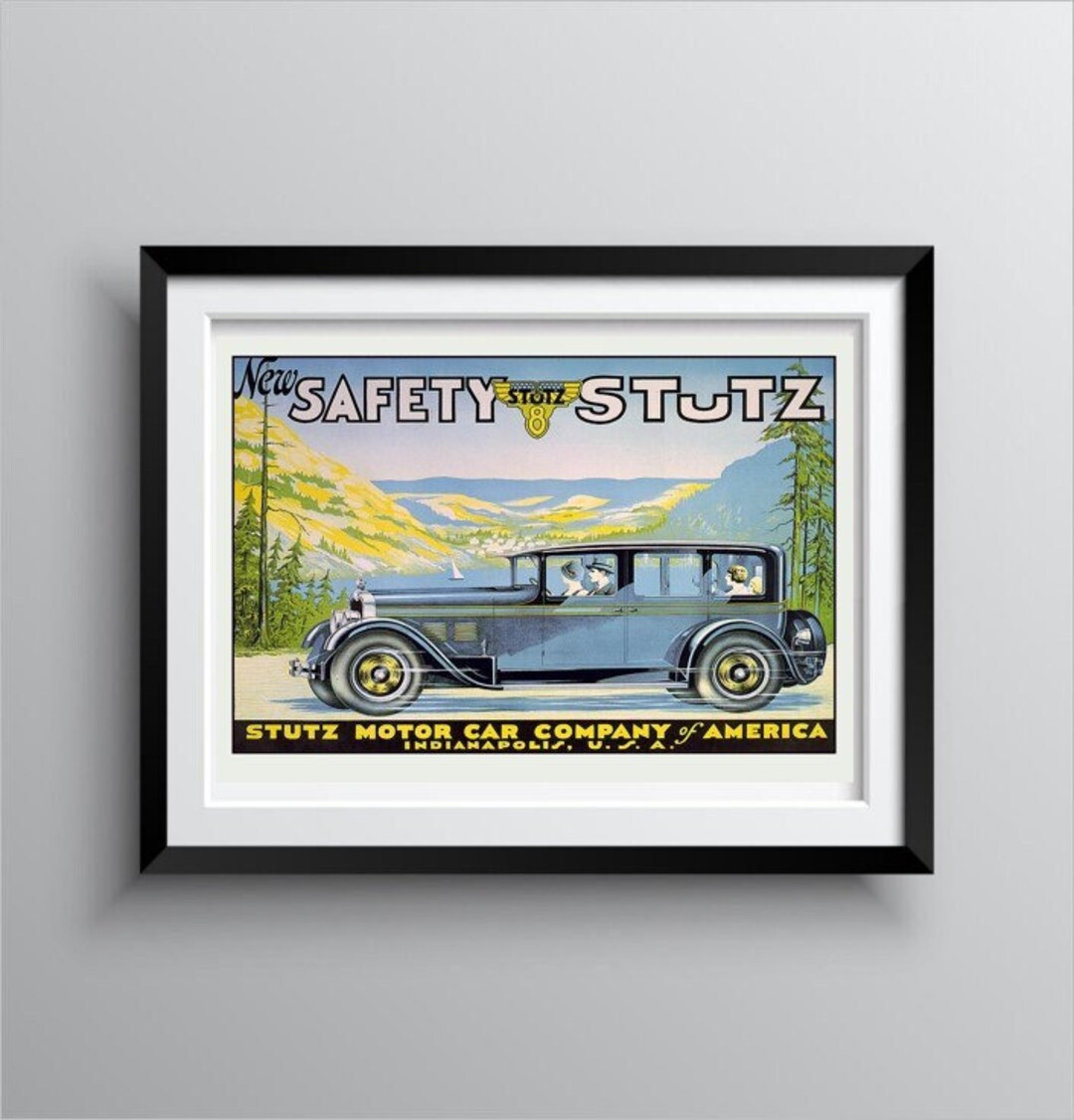 VINTAGE STUTZ CAR Poster, Circa 1925, Antique Car Art, Large Wall Art ...