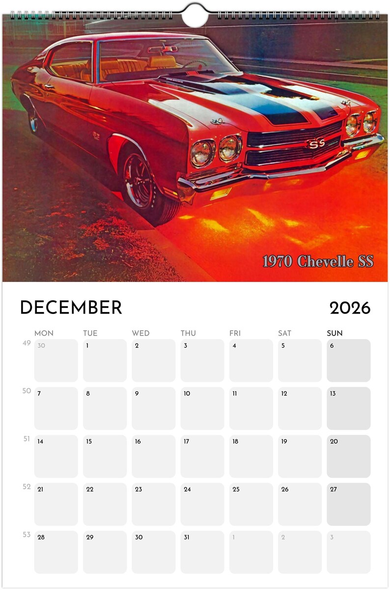 2026 Classic Chevrolet Wall Calendar, (A3 Version for BUYERS OUTSIDE of ...