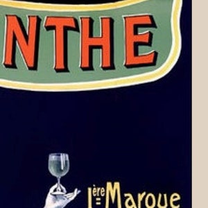 VINTAGE ABSINTHE POSTER 1900, Paris France, Food and Drink Art Wall ...