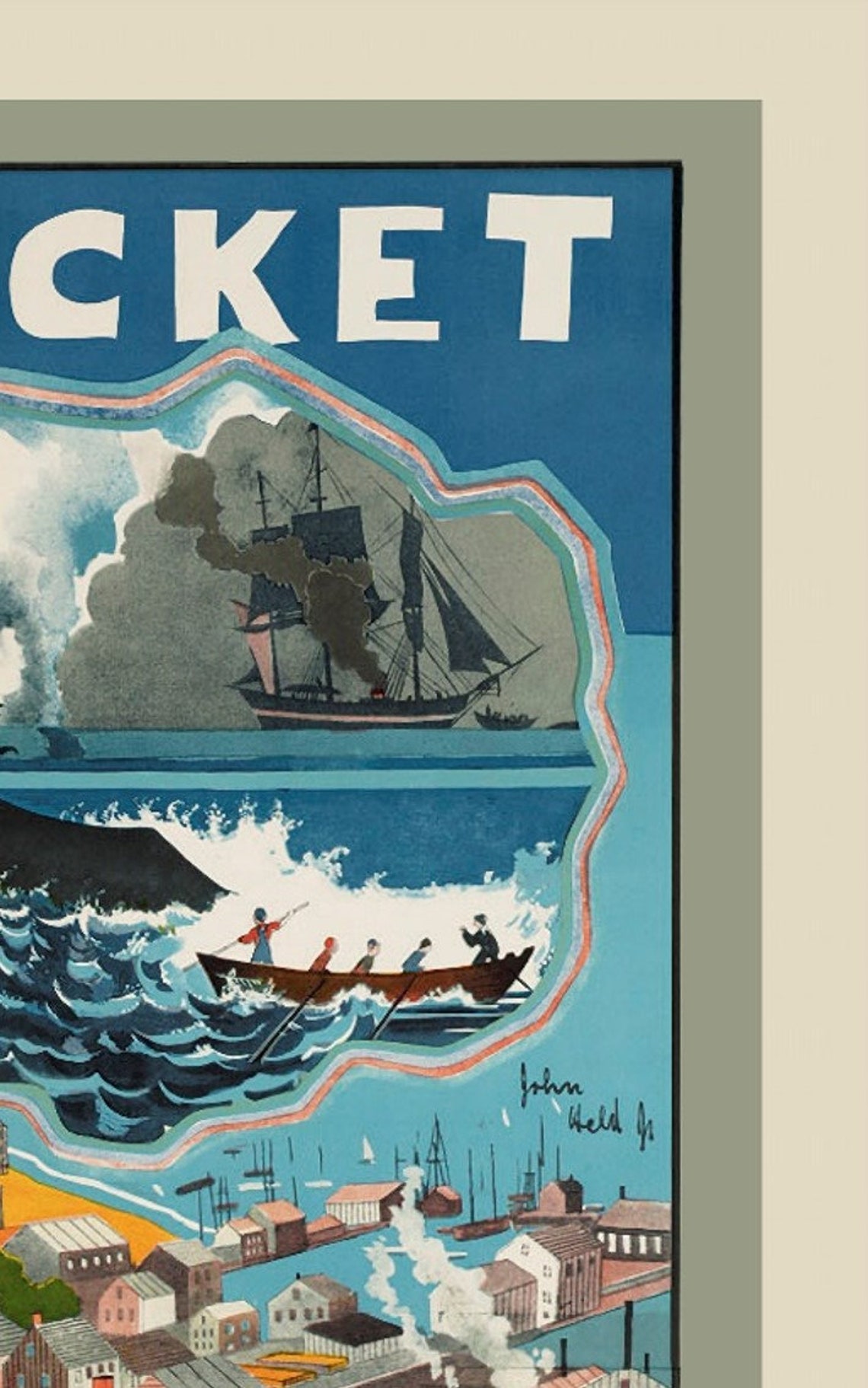 NANTUCKET ISLAND VACATION Poster 1925 Replica Print Travel Reproduction ...