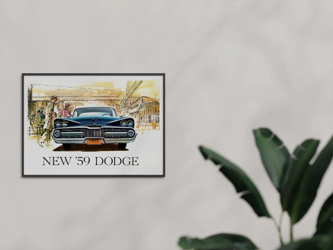 Vintage 1959 Dodge Custom Royal Lancer Poster Print, Classic Car Ad ...