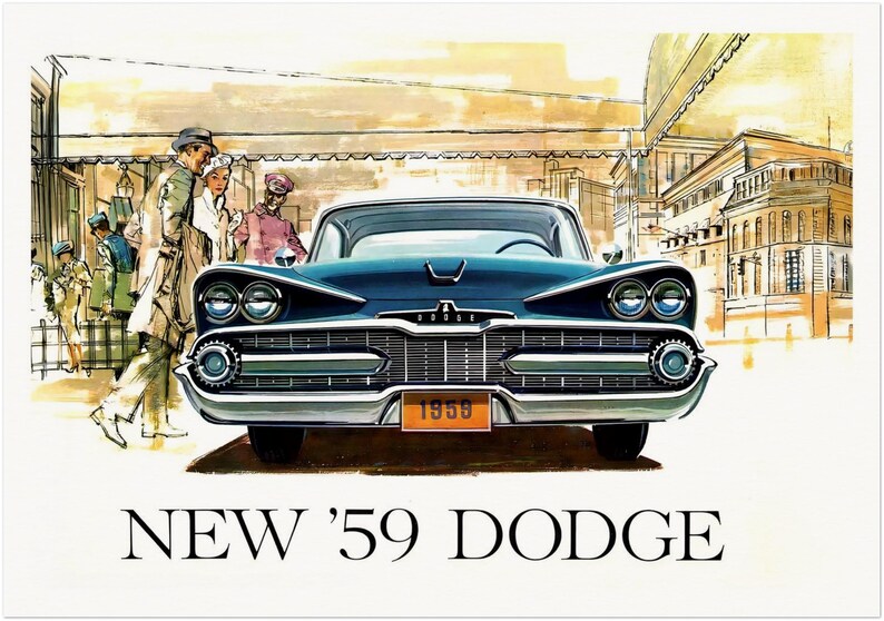 Vintage 1959 Dodge Custom Royal Lancer Poster Print, Classic Car Ad ...