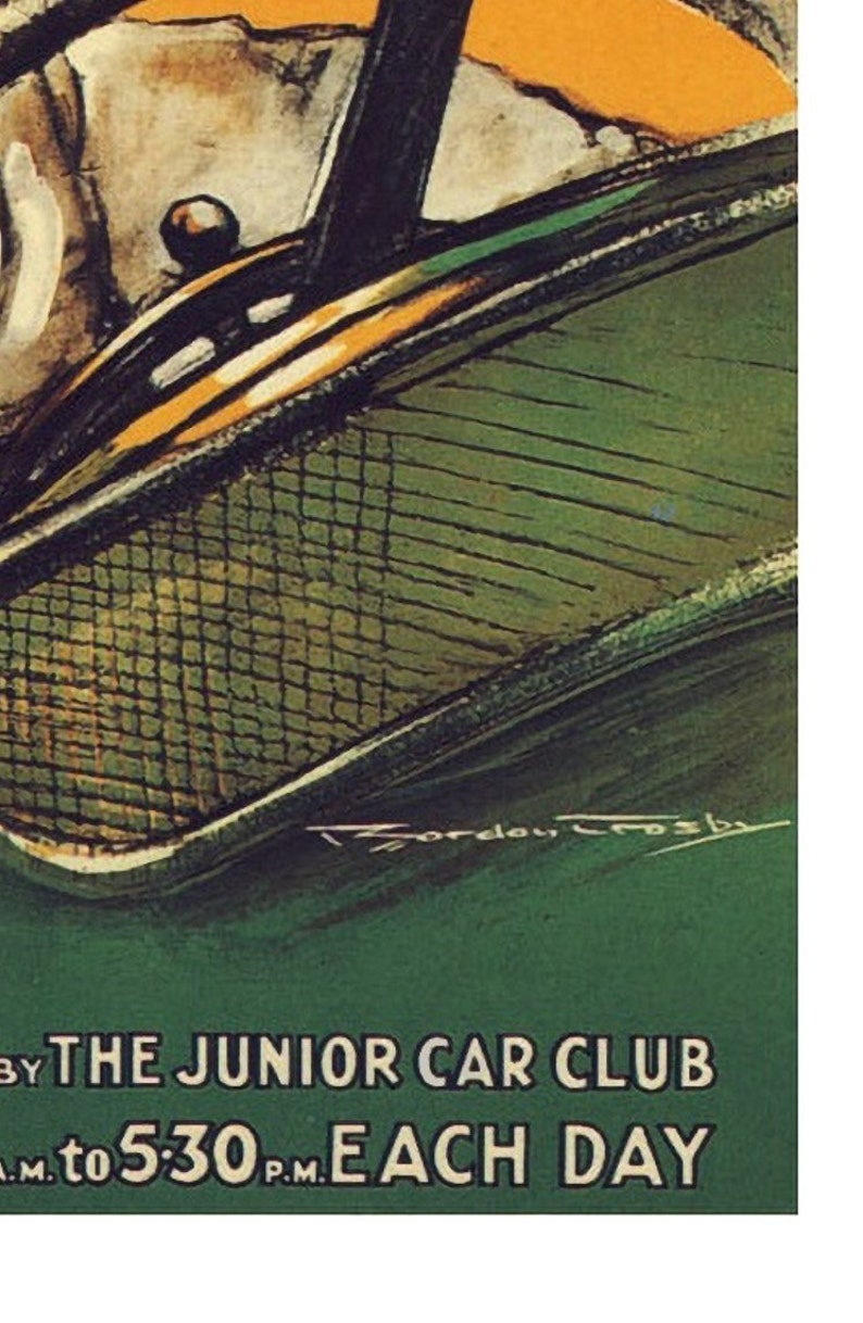 1932 Vintage British Auto Racing Poster, Brooklands 1000 Miles Race ...