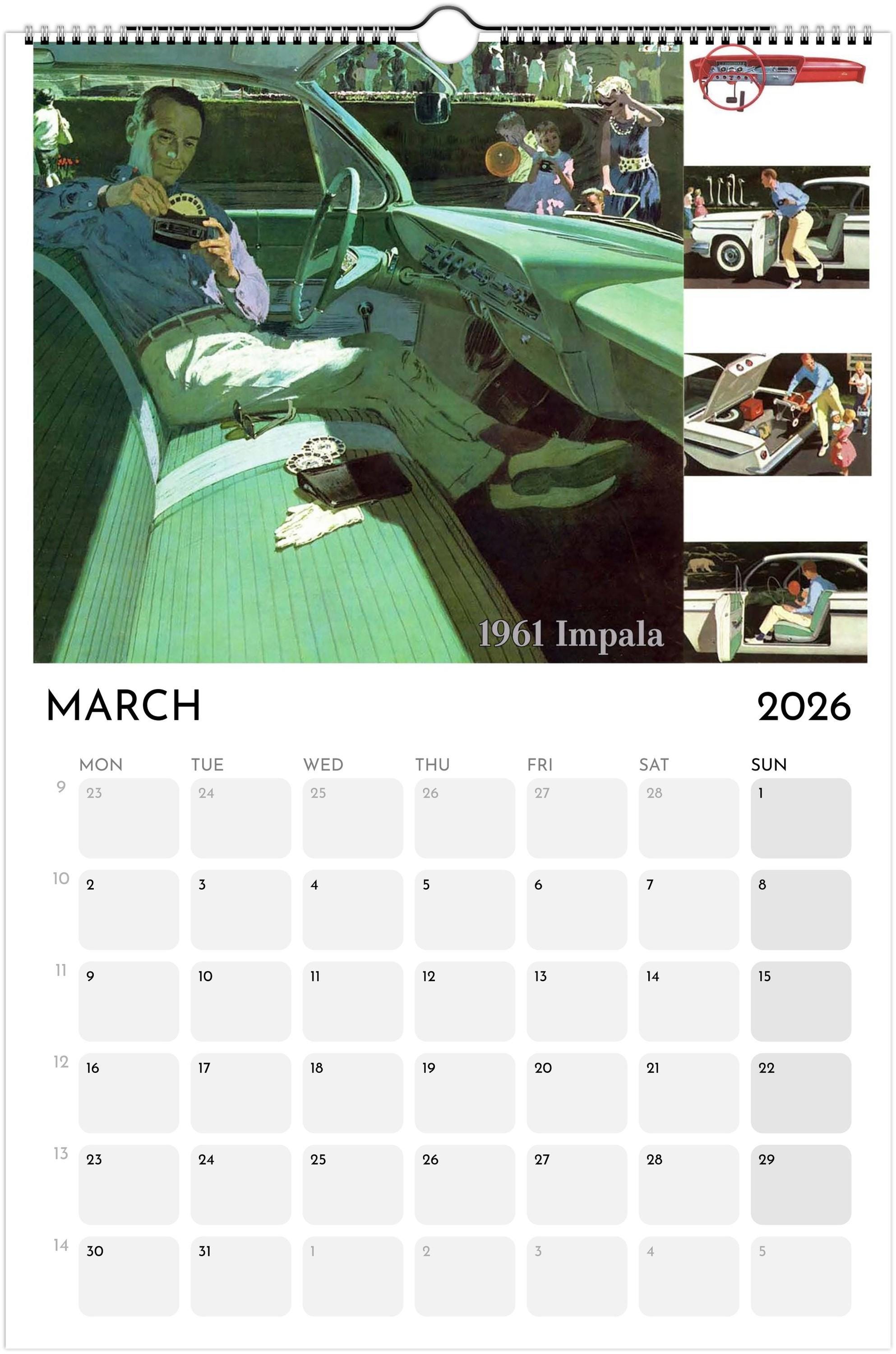 2026 Classic Chevrolet Wall Calendar, (A3 Version for BUYERS OUTSIDE of ...