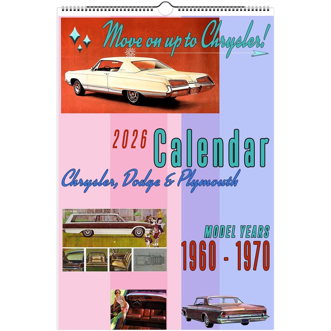 2026 Chrysler Classic Car Calendar Size 11x16.5 In. Model Years 1960 ...