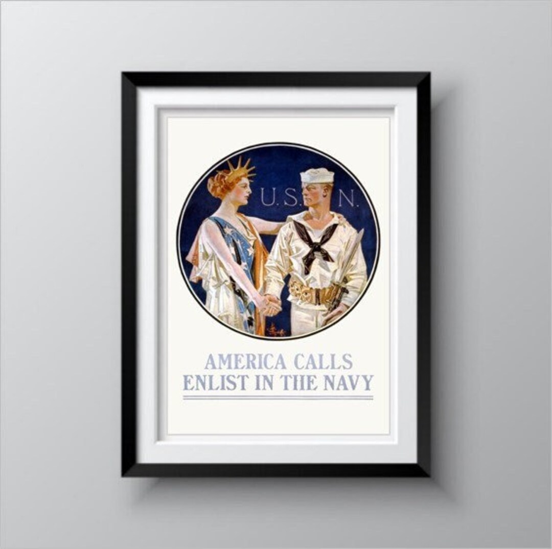 U.S. Navy Vintage Recruitment Poster 1917, United States Navy ...
