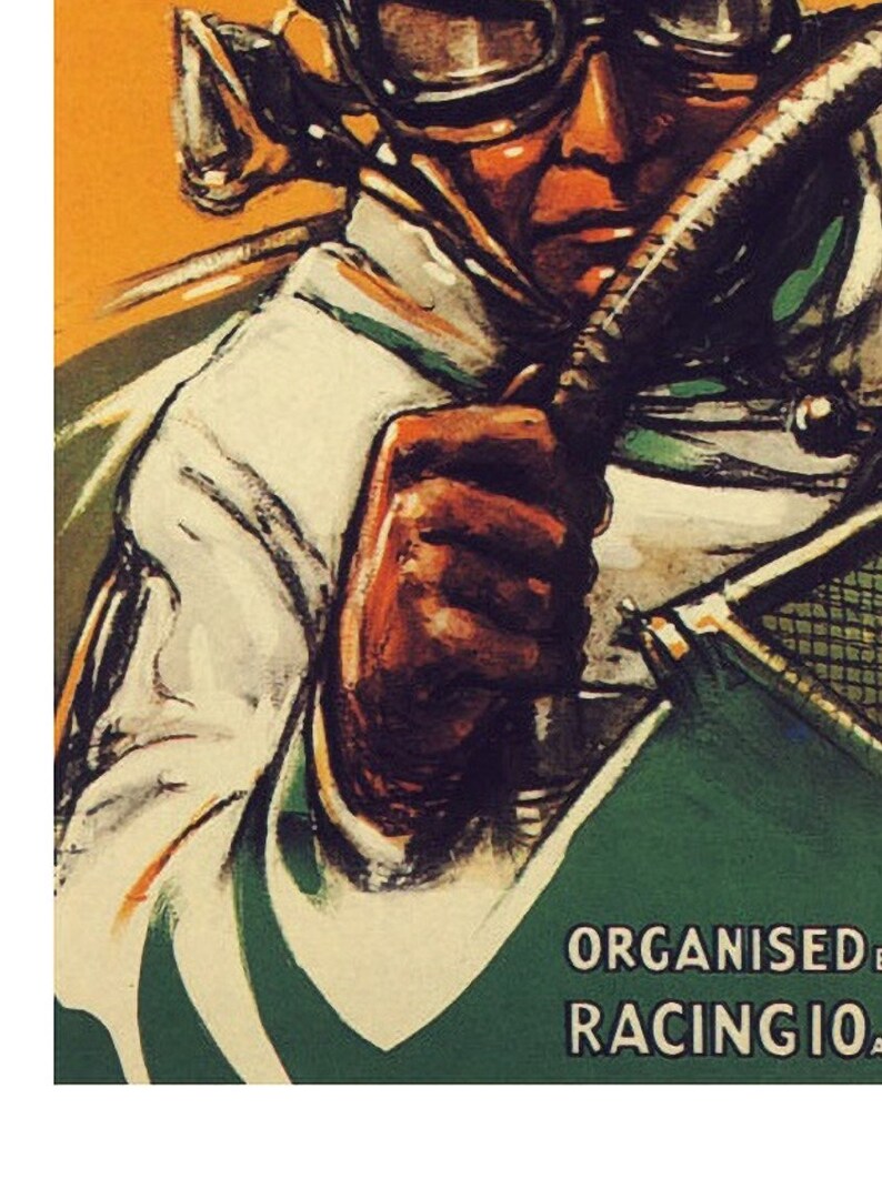 1932 Vintage British Auto Racing Poster, Brooklands 1000 Miles Race ...