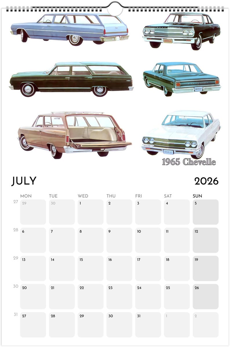 2026 Classic Chevrolet Wall Calendar, (A3 Version for BUYERS OUTSIDE of ...