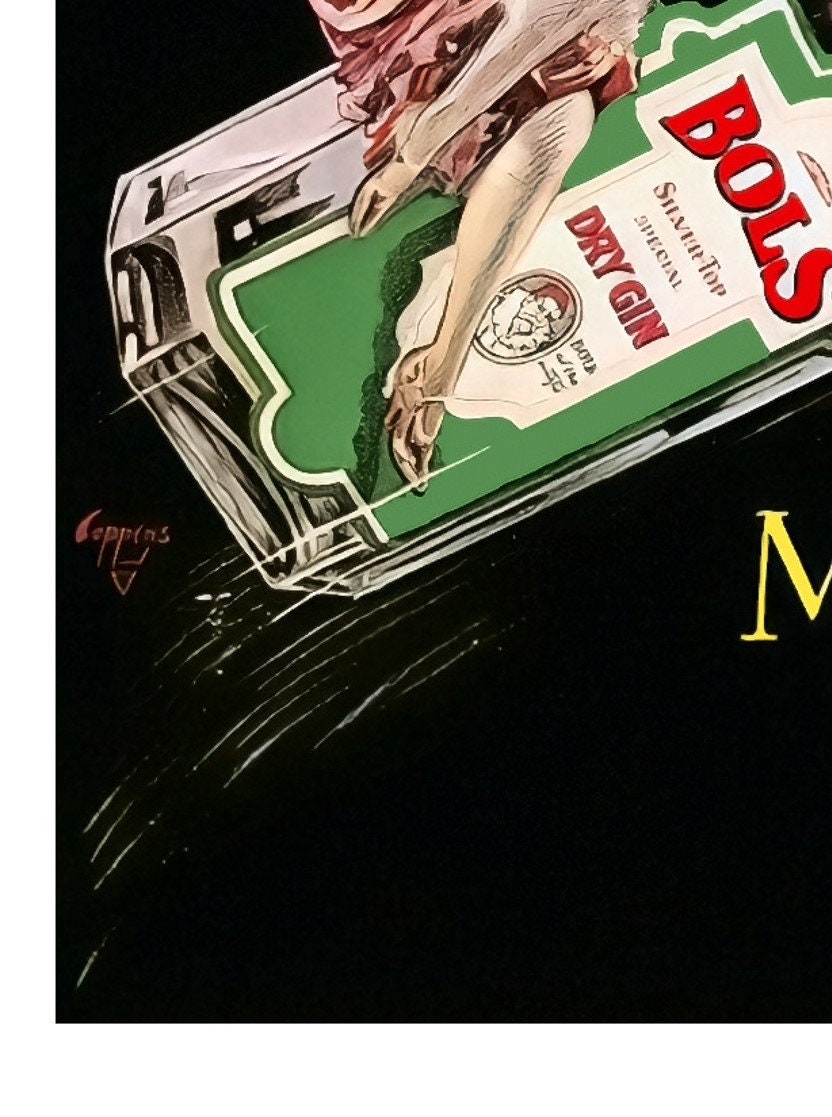 Bols Silver Top Dry Gin, 1920 Vintage Liquor Poster Print, Early Art ...