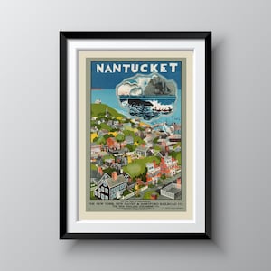 NANTUCKET ISLAND VACATION Poster 1925 Replica Print Travel Reproduction ...