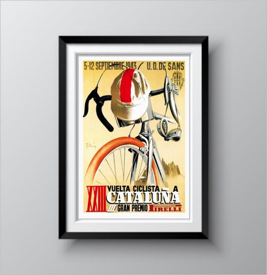 Bicycle Racing Vintage Poster Reproduction 1943, Tour of Catalonia ...