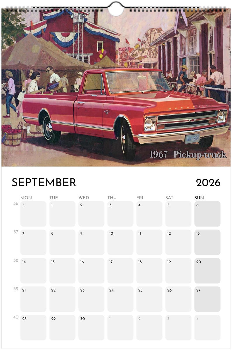2026 Classic Chevrolet Wall Calendar, (A3 Version for BUYERS OUTSIDE of ...