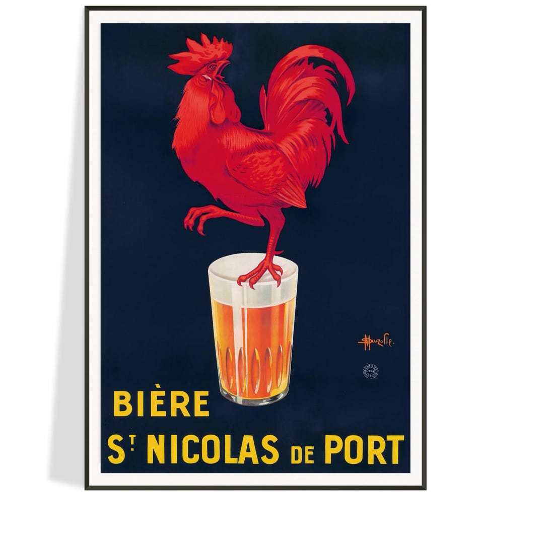VINTAGE FRENCH BEER Poster 1933 Food & Drink Poster, Biere St Nicholas ...