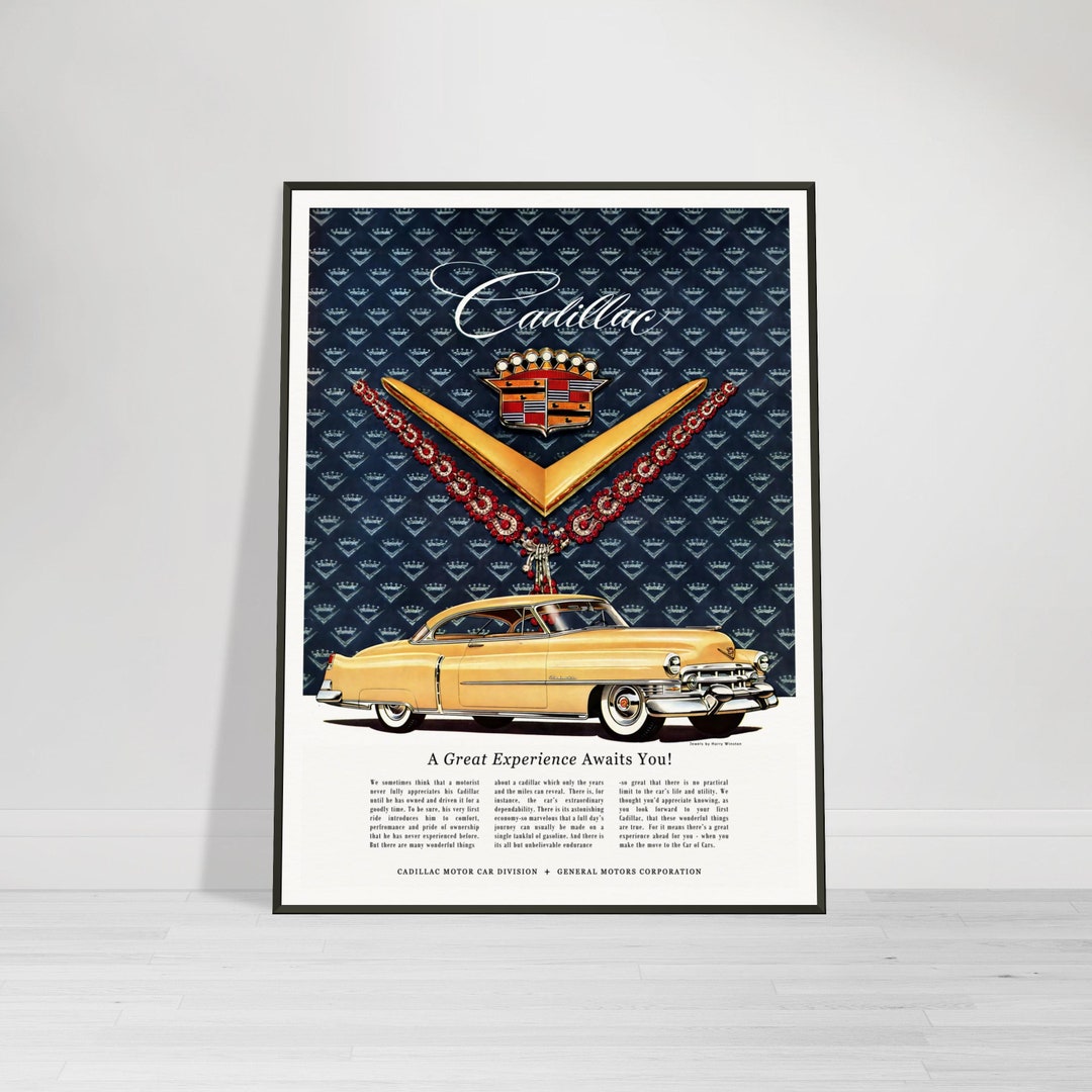 1953 Cadillac Coupe Deville Vintage Reproduction Car Ad Poster, Classic ...