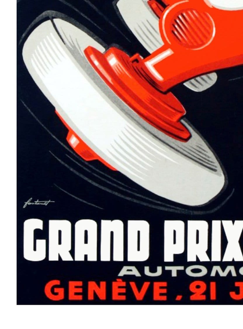 1946 Grand Prix of Nations Vintage Auto Racing Poster, Geneva ...