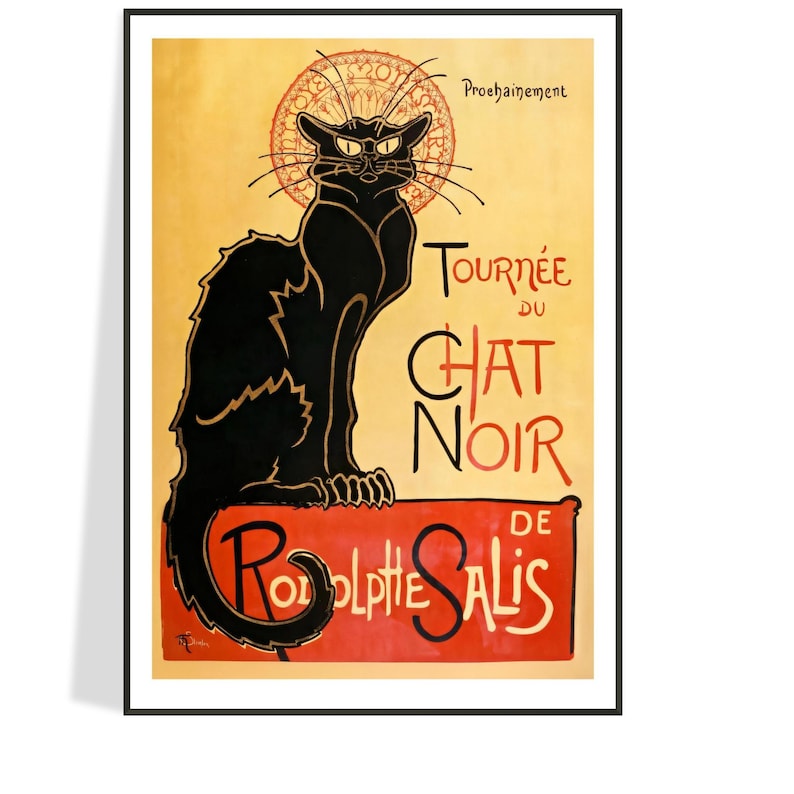 LE CHAT NOIR Vintage Poster 1896, Famed Cabaret, Art Nouveau From Paris ...