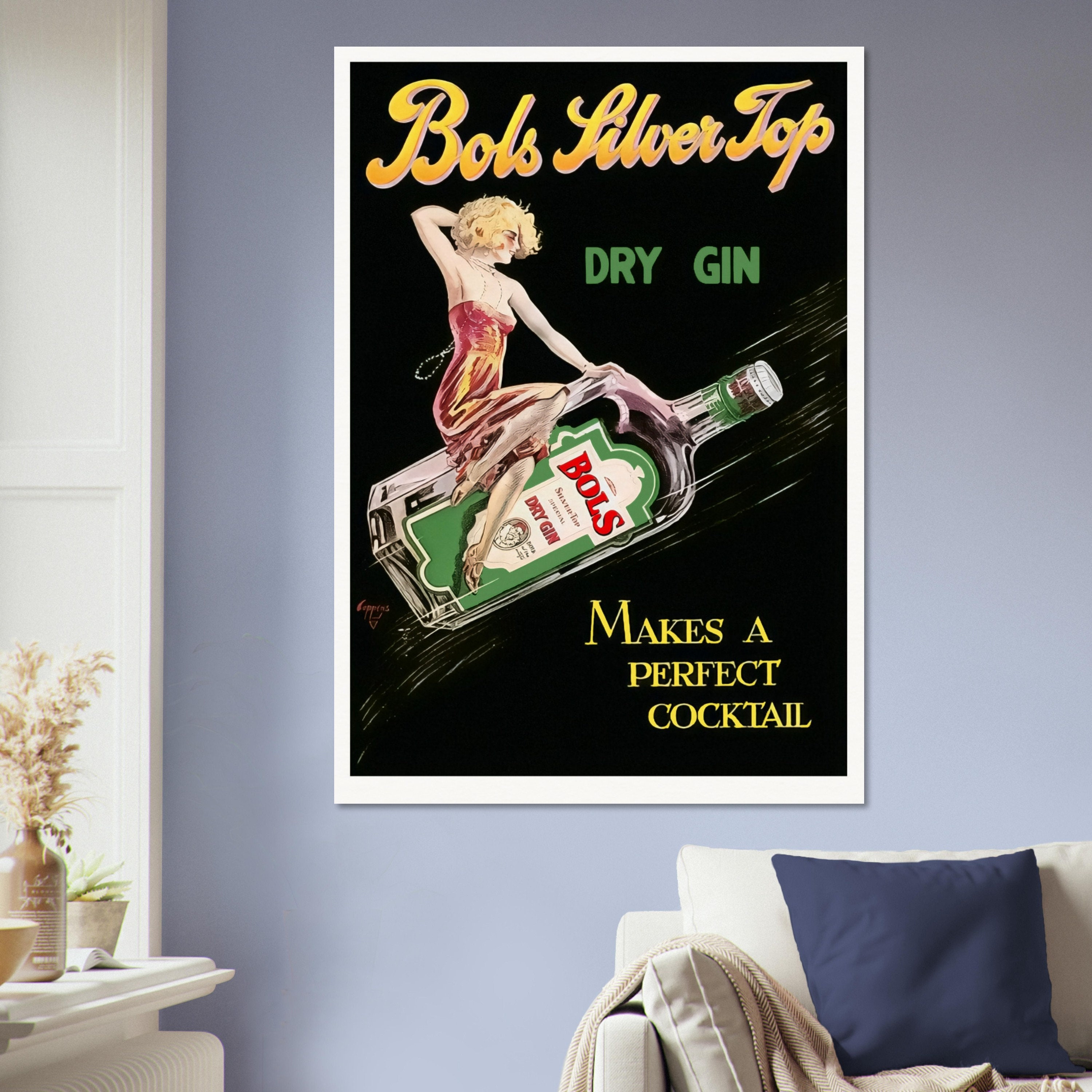 Bols Silver Top Dry Gin, 1920 Vintage Liquor Poster Print, Early Art ...